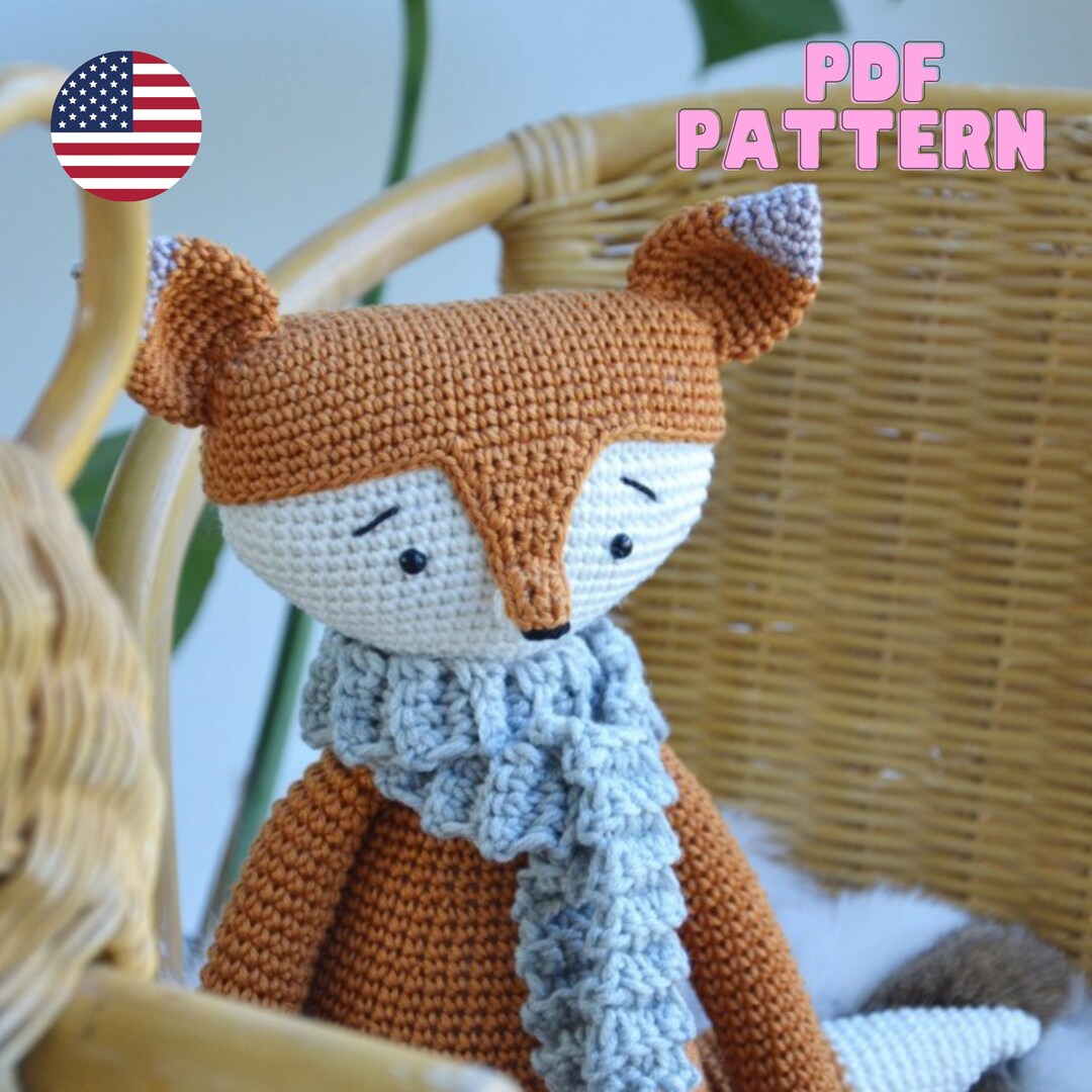 CROCHET PATTERN Lucy the Fox Crochet Amigurumi Stuffed Sitting Forest ...