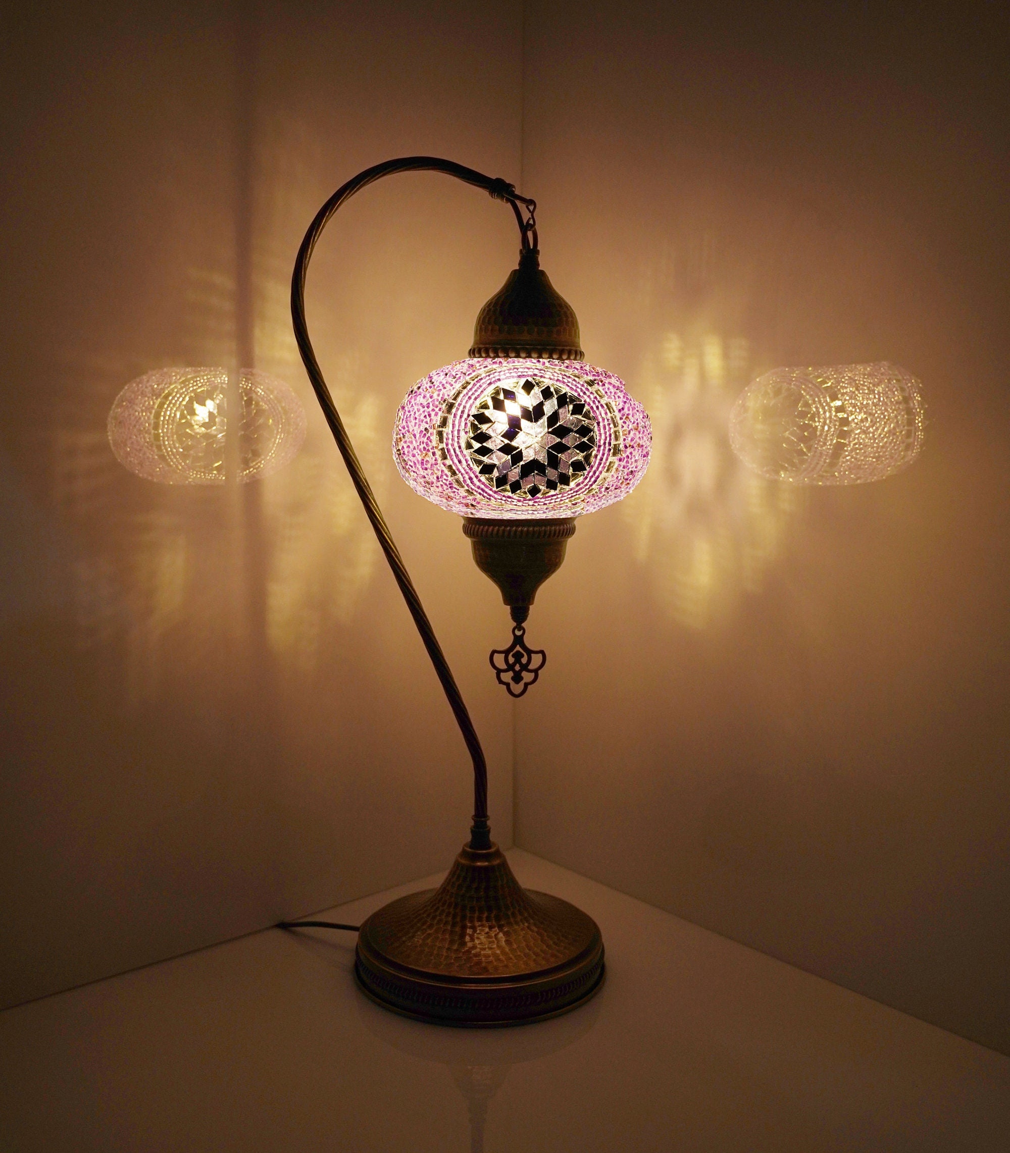 Blue Mosaic Lamp, Turkish Table Lamp, Turkish Desk Lamp, Bedside Night ...