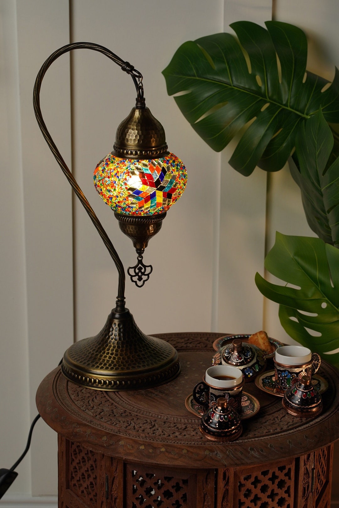Moroccan Bedside Standing Lamp, Boho Lamp, Lantern Lamp, Turkish Floor ...
