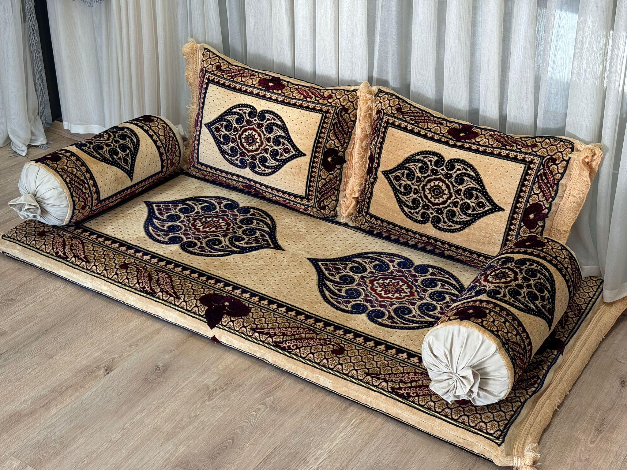 Handmade Afghan Toshak, Arabic Floor Seating With Backrest Pillows and ...