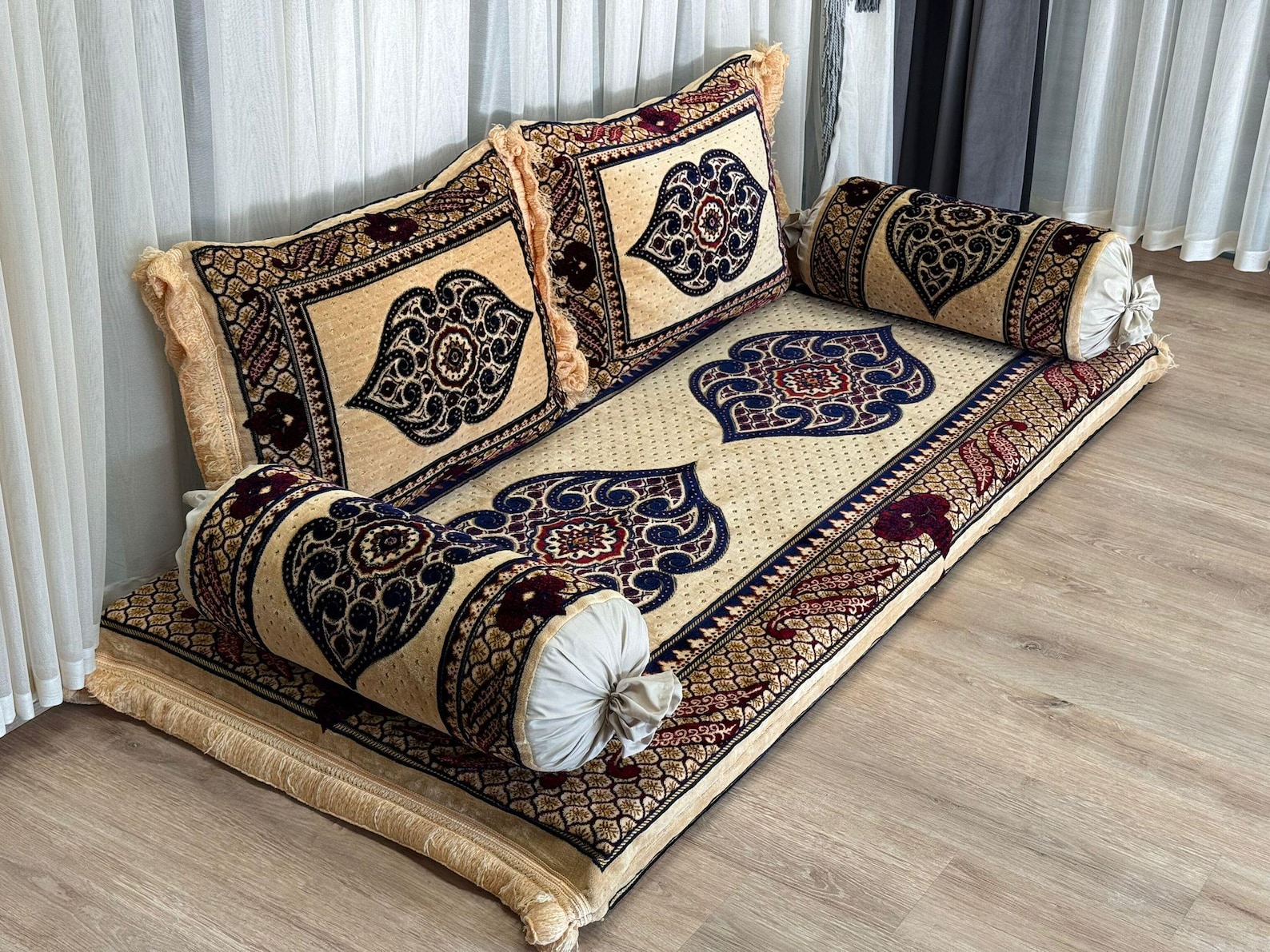 Handmade Afghan Toshak, Arabic Floor Seating With Backrest Pillows and ...