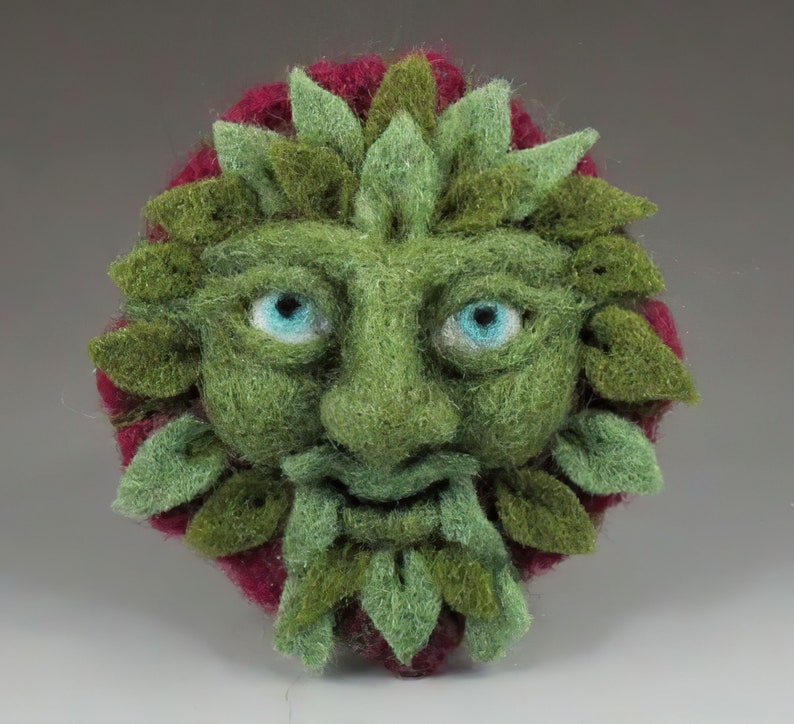 Tutorial Green Man Brooch Intermediate Needle & Wet Felting - Etsy