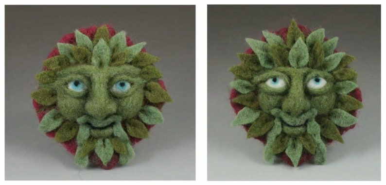 Tutorial Green Man Brooch Intermediate Needle & Wet Felting - Etsy