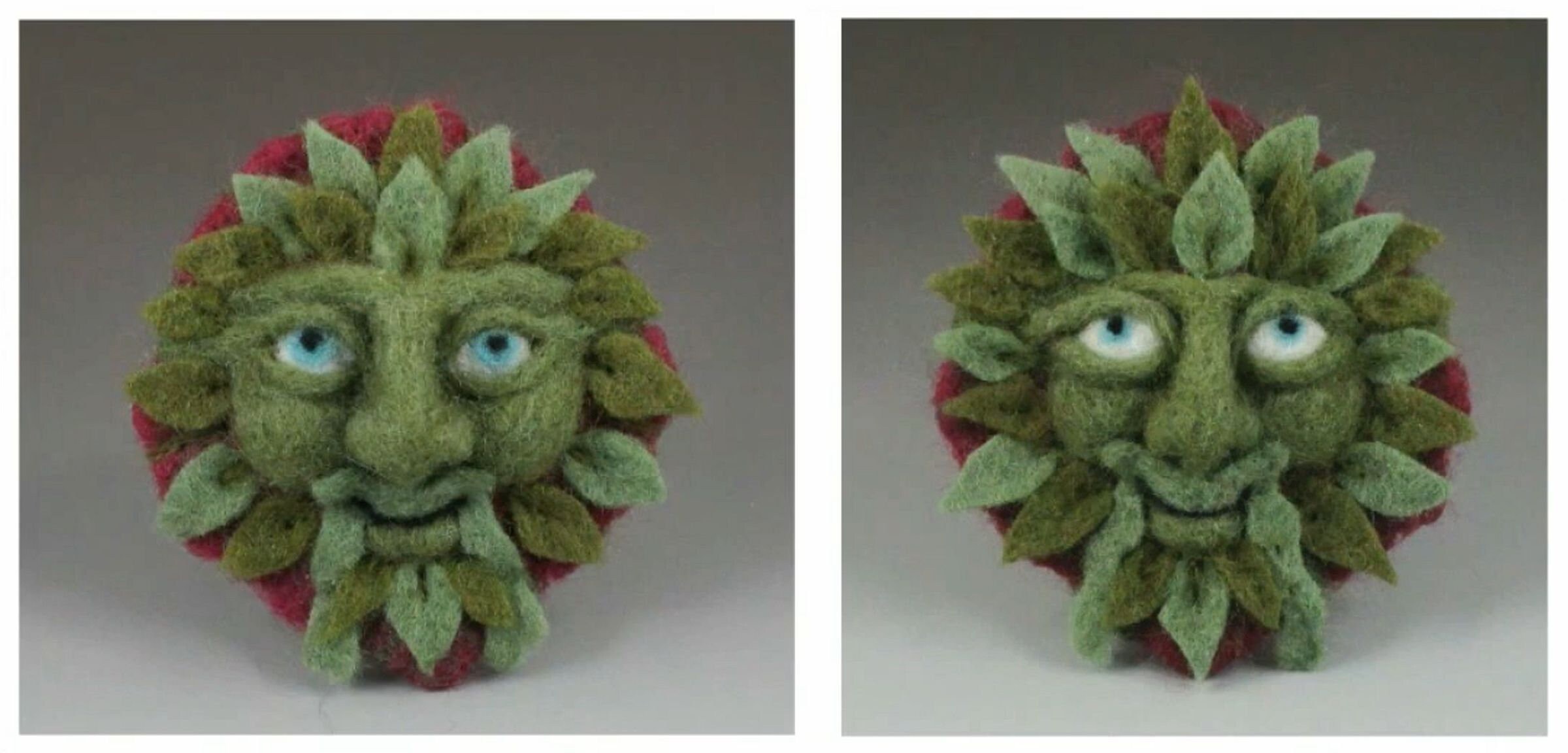 Tutorial Green Man Brooch Intermediate Needle & Wet Felting - Etsy