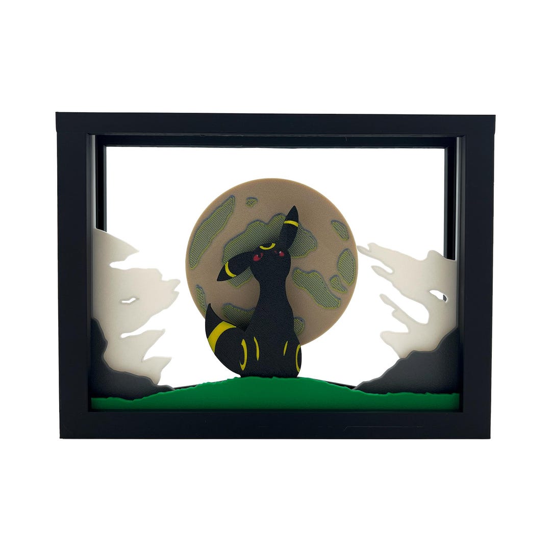 Umbreon Shadow Box Art Pokémon Moonlight Display, Unique Layered 3D ...