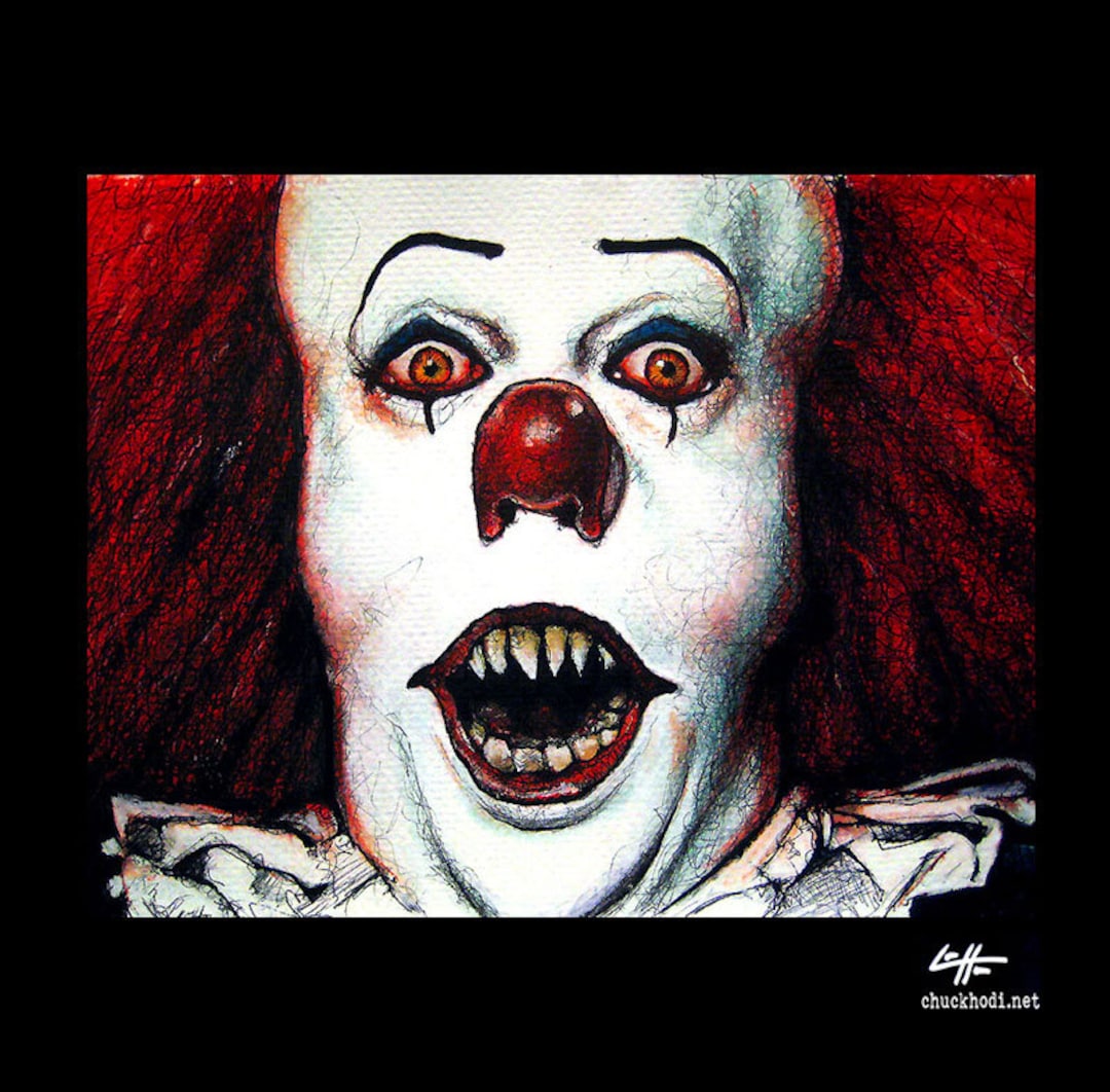Pennywise - IT Clown Stephen King Horror Movie Dark Art Spooky Lowbrow ...