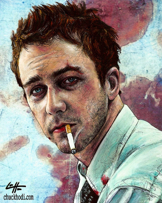 Edward Norton Fight Club Smoking