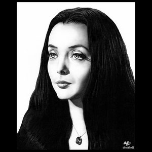 Morticia Addams - the Addams Family Gomez Classic Dark Art Comedy TV ...