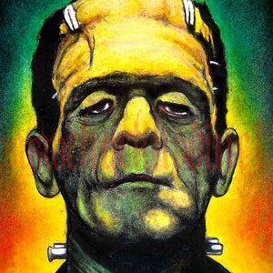 Monsters - Horror Dark Art Frankenstein Dracula Mummy Spooky Halloween Lowbrow Classic Gothic ...