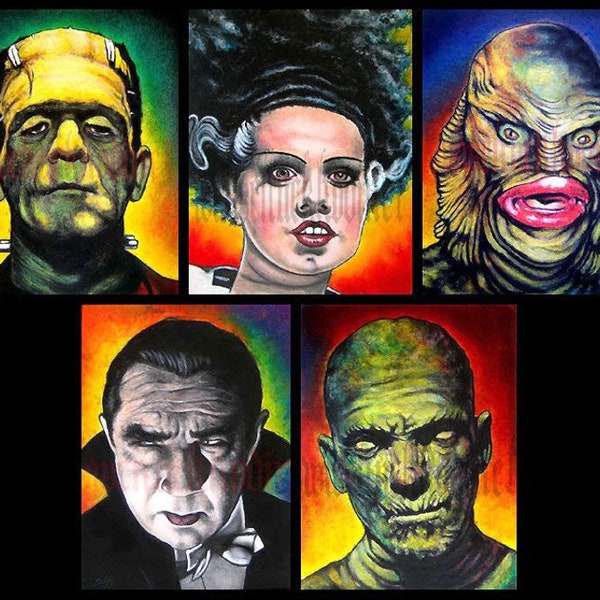 Classic Monster Art - Etsy