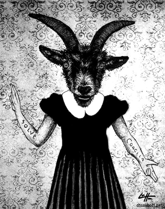 Satanic Goat Head Drawing
