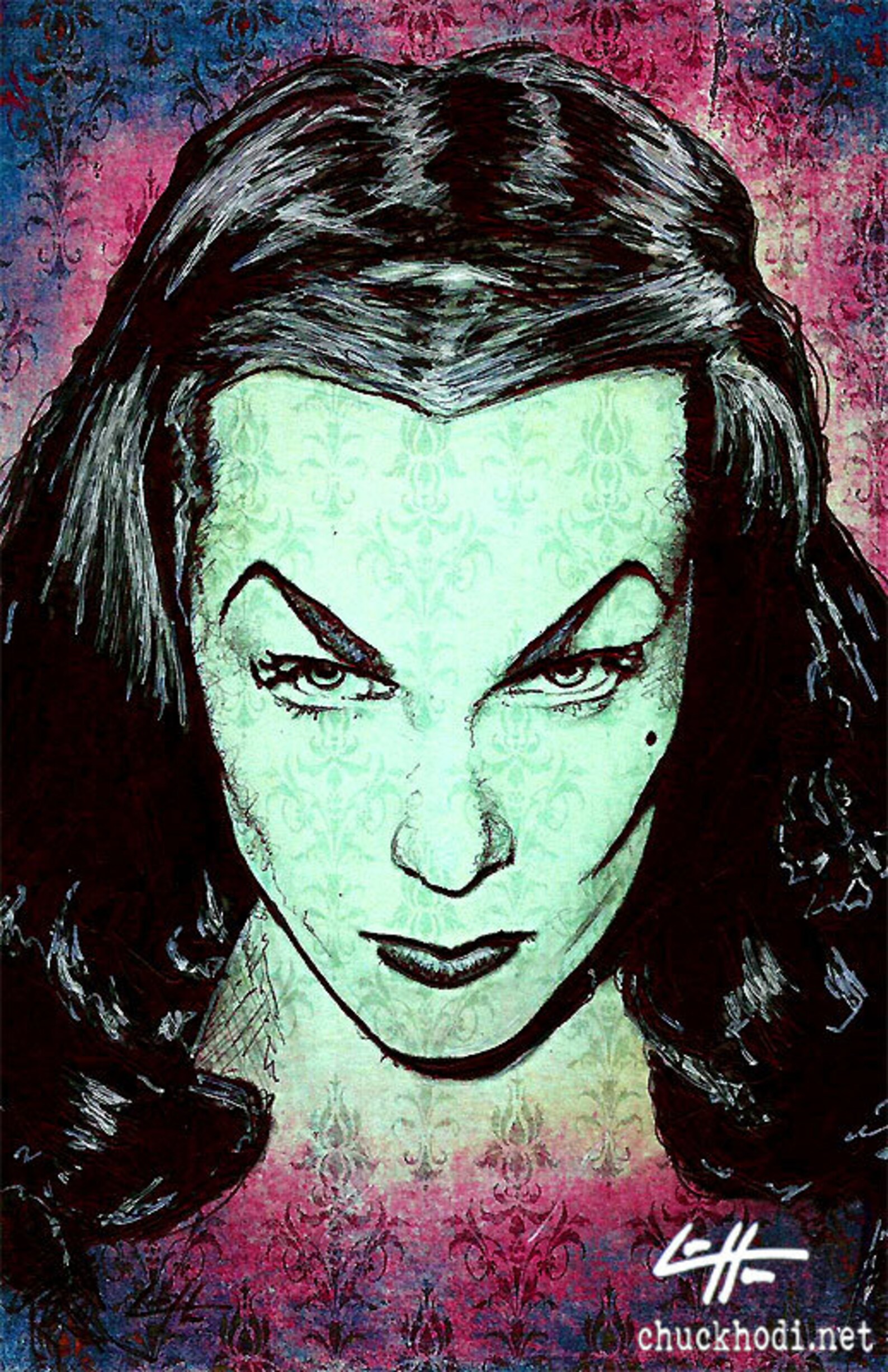Scream Queens - Morticia Addams Lily Munster Vampira Dark Art Horror ...