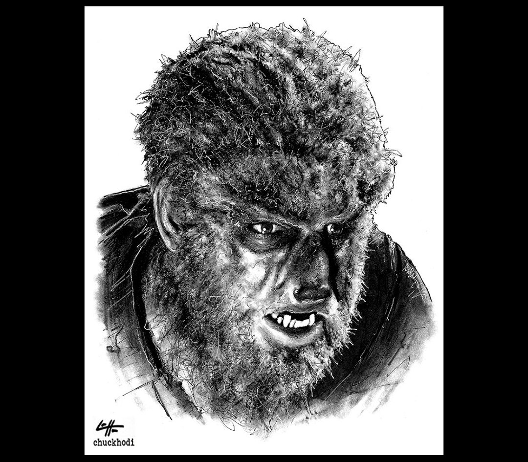 Wolfman - Classic Monsters Universal Horror Dark Art Wolf Creature ...