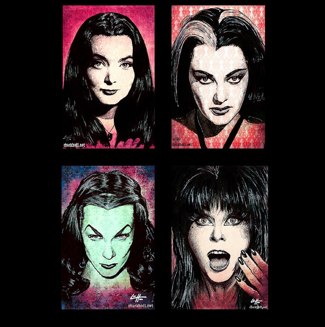 Scream Queens - Morticia Addams Lily Munster Vampira Dark Art Horror ...