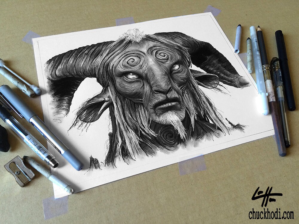 The Faun - Pans Labyrinth Pale Man Fantasy Surreal Dark Art Guillermo ...