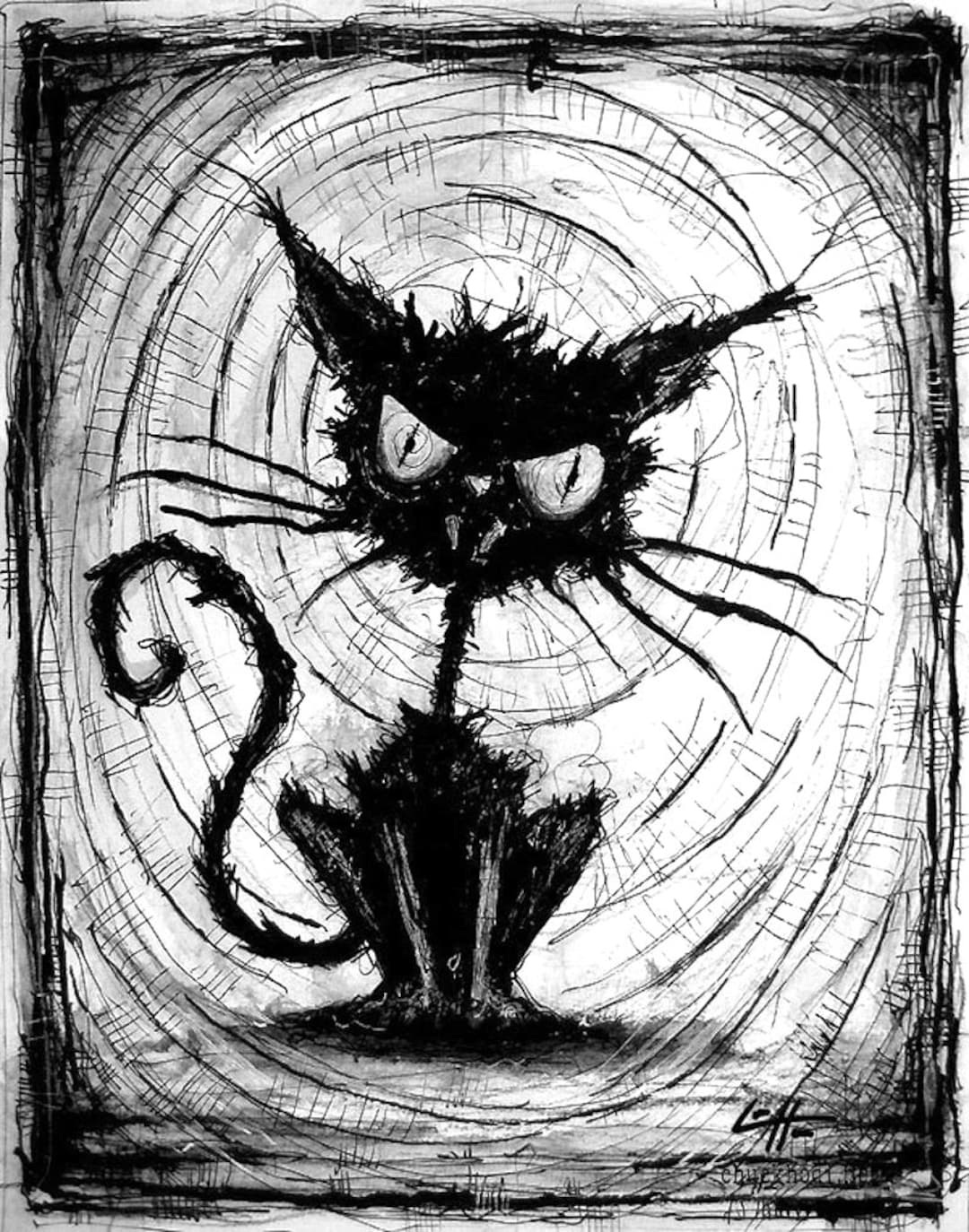 Black Cat - Halloween Cats Stray Spooky Alley Dark Art Pets Cute Animal ...