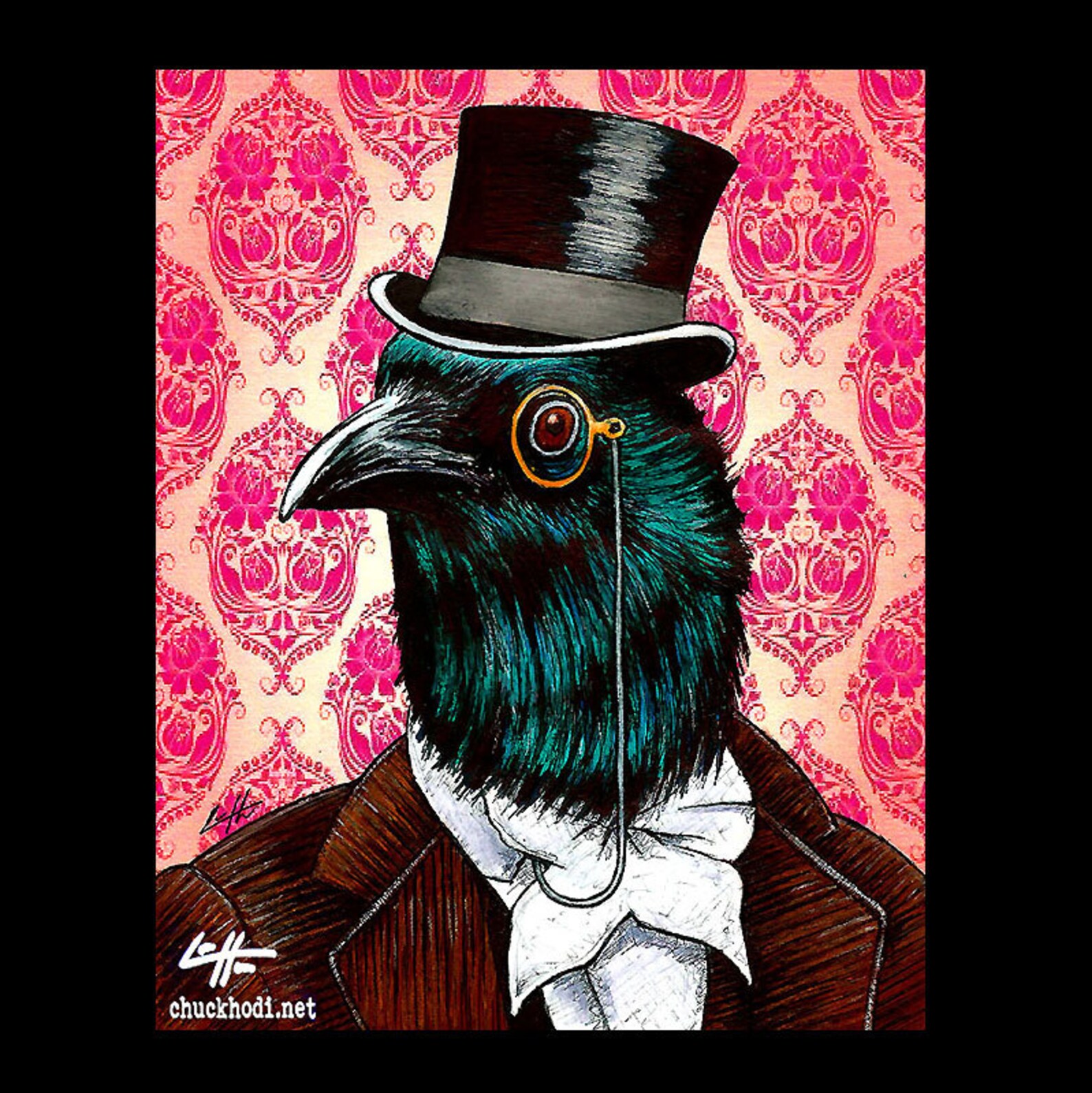 The Bird Man Raven Victorian Dark Art Gothic Top Hat Monocle - Etsy