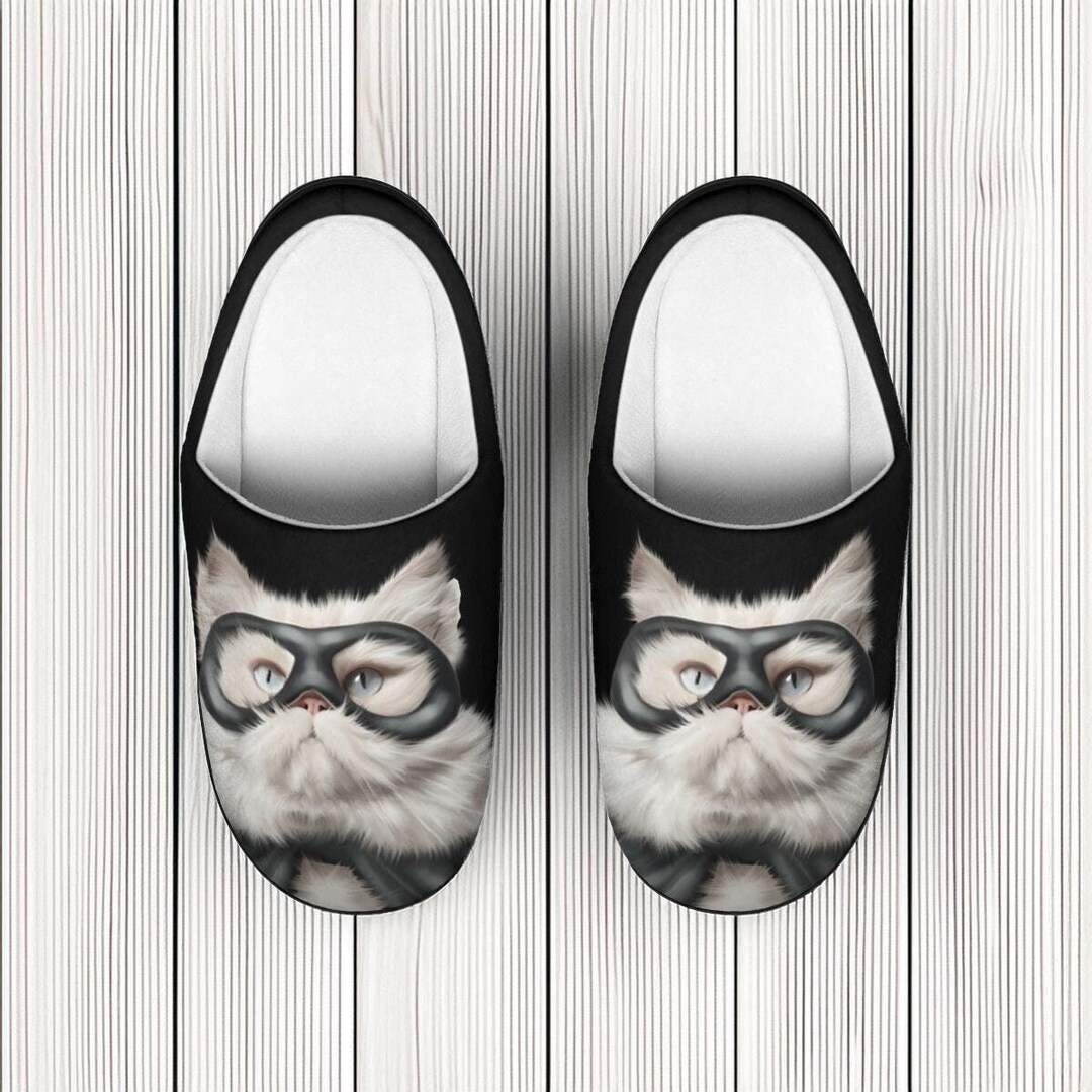 Woman Cat Slippers Cozy Cat Slippers Cute Cat Mom Slippers Fluffy Cat ...