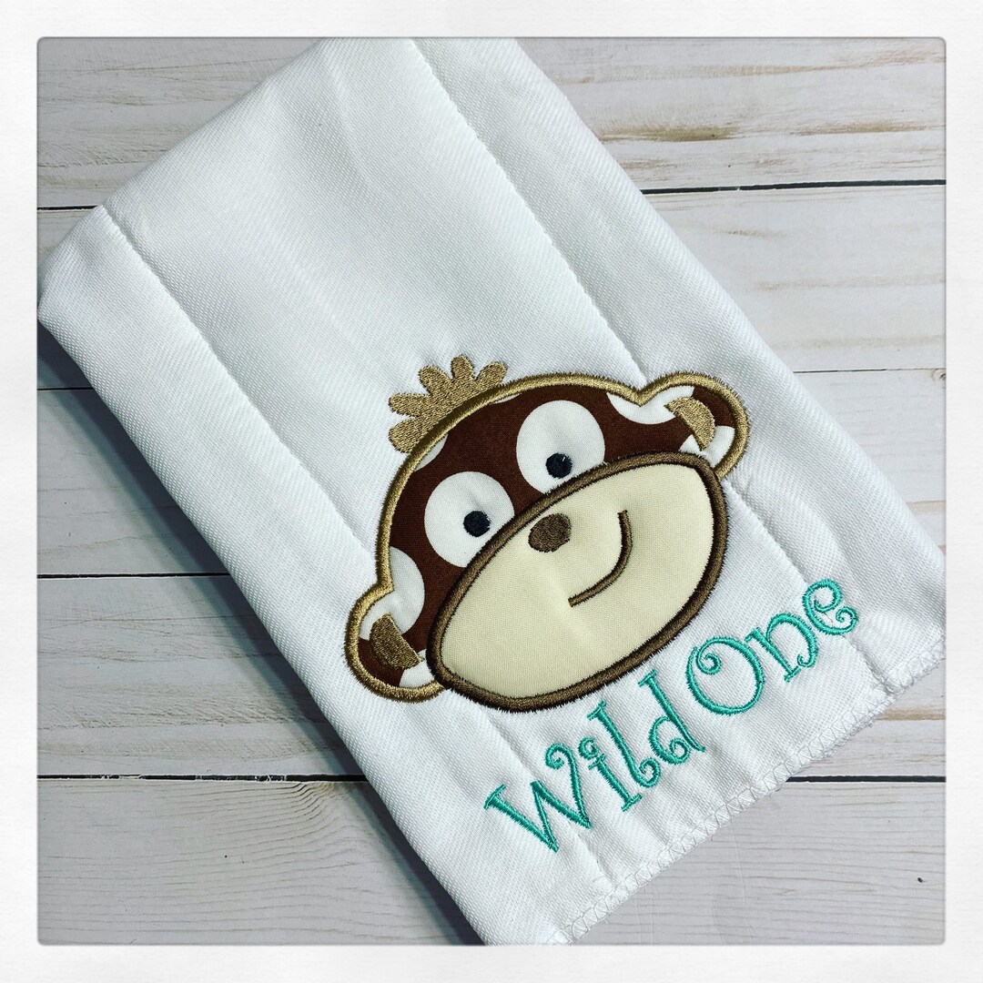 Monkey Baby Burp Cloth / Monkey Burp Cloth / Sock Monkey Burp Cloth - Etsy