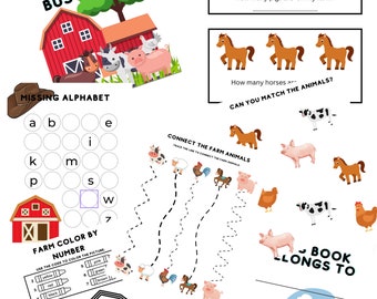 Farm Activity Book for Kids, Farm Animal Word Games and Activities ...