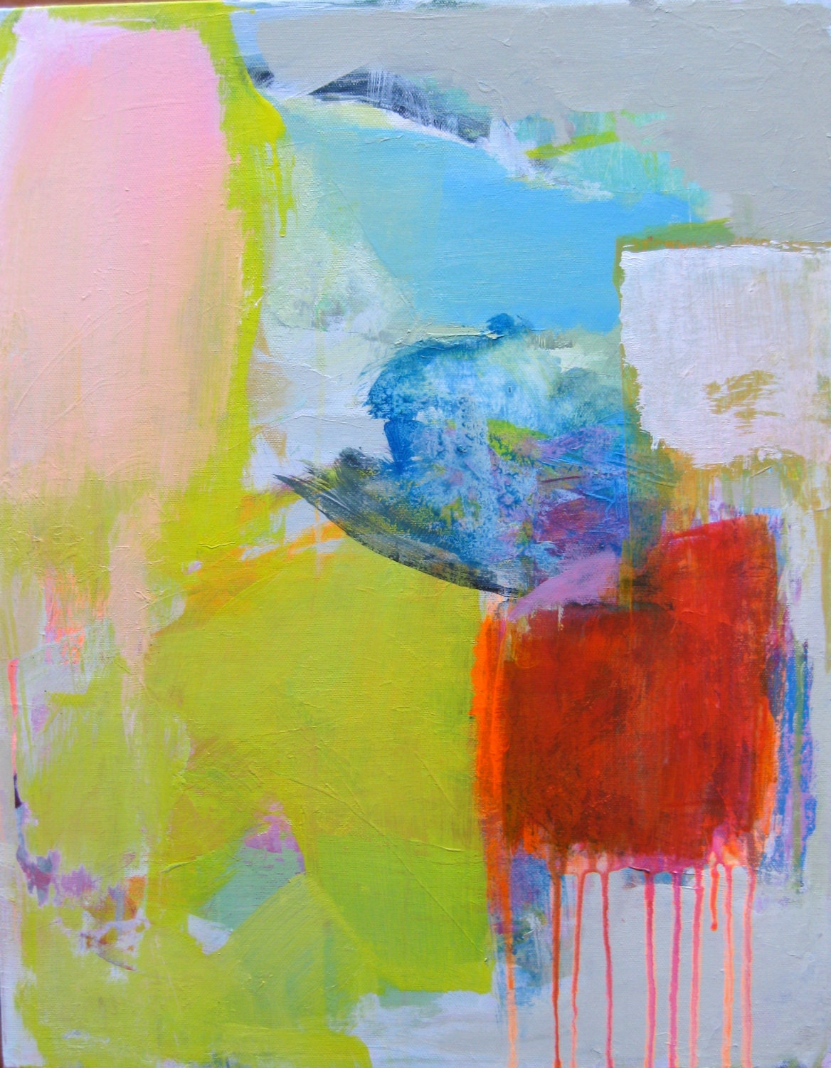 Hot Stuff Abstract Expressionistic Modern Painting on Canvas 20 X 16 - Etsy