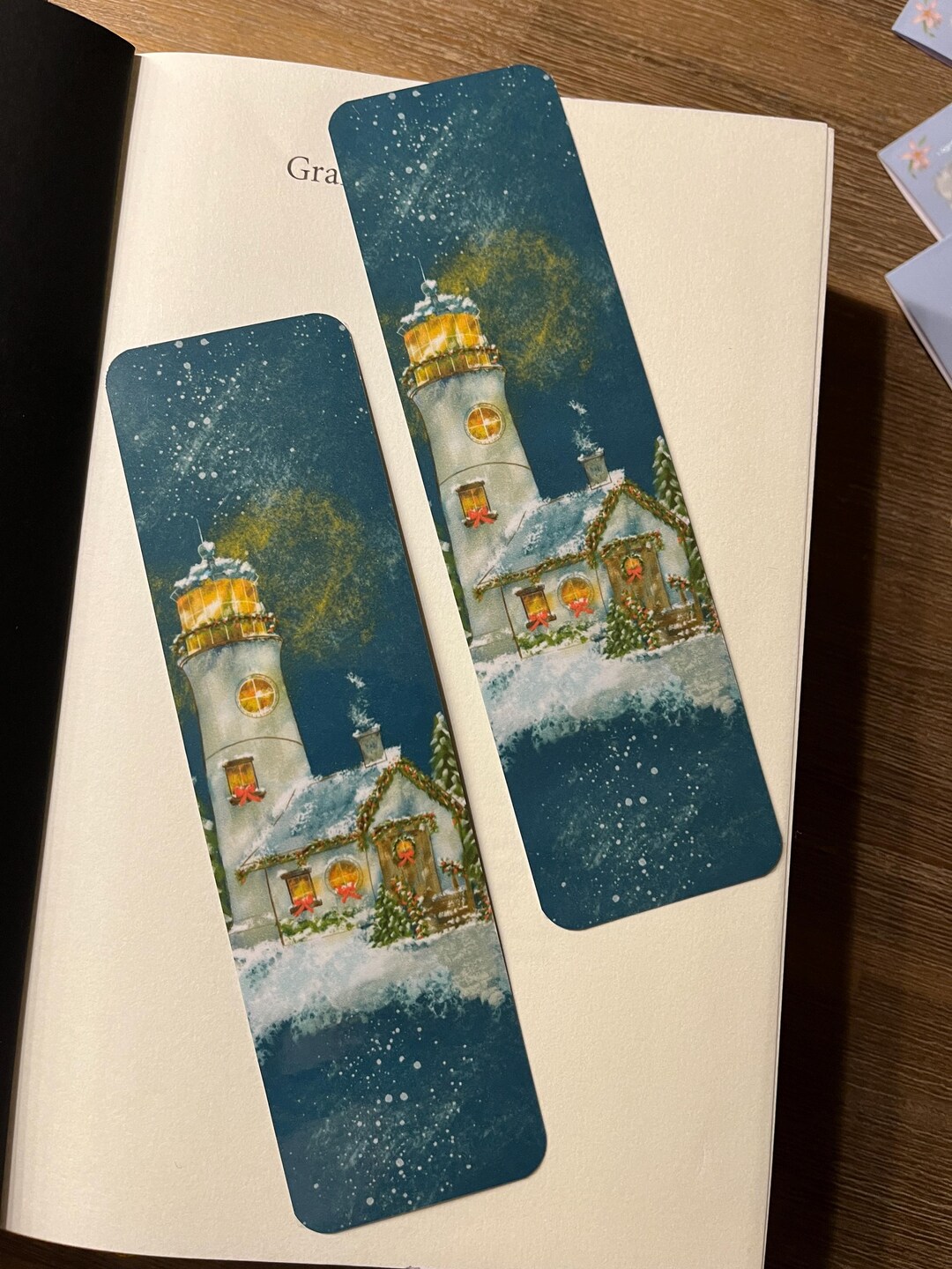Illustrated Christmas Bookmark, Lovely Bookmark, Handmade, Winter ...
