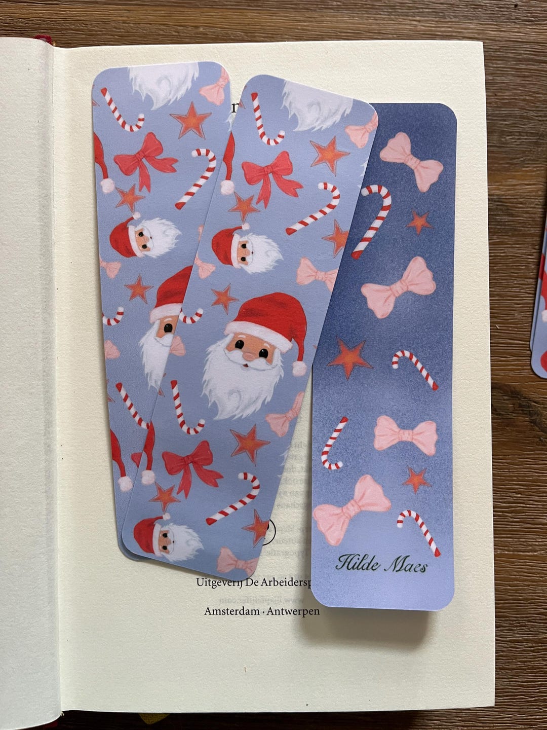 Illustrated Christmas Bookmark, Santa, Lovely Bookmark, Handmade ...