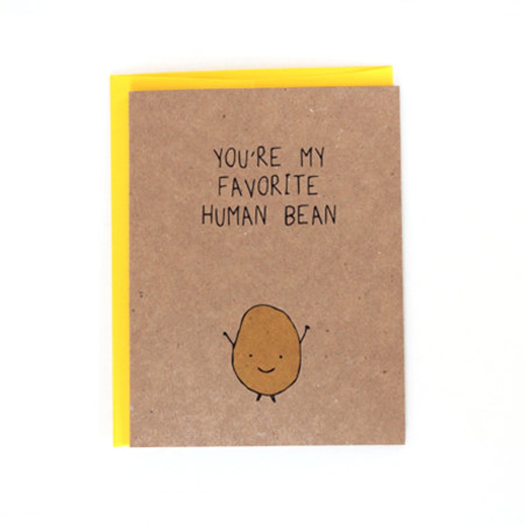 You're My Favorite Human Bean Greeting Card - Etsy