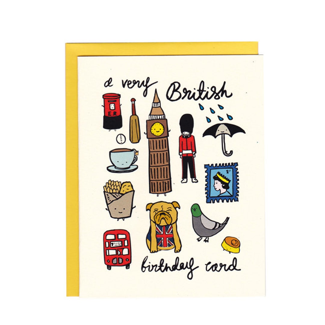 A Very British Birthday Card - Etsy