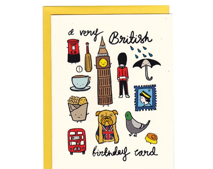 A Very British Birthday Card - Etsy