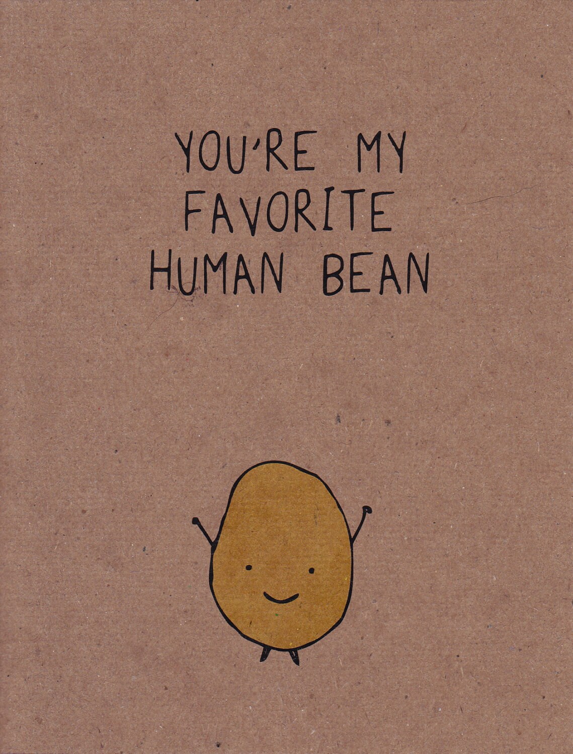 You're My Favorite Human Bean Greeting Card - Etsy