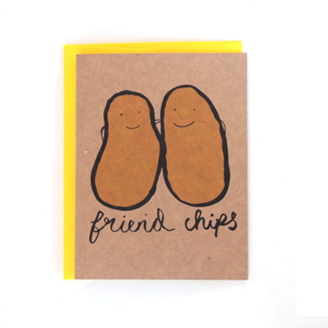 Best Friend "friend Chips" Greeting Card - Etsy