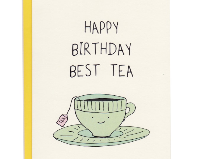 Happy Birthday Best Tea Card - Etsy