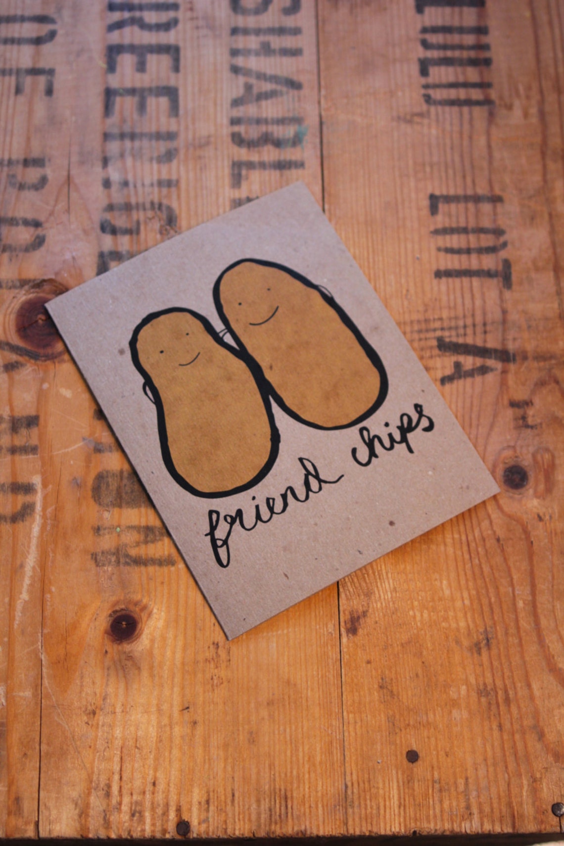 Best Friend "friend Chips" Greeting Card - Etsy