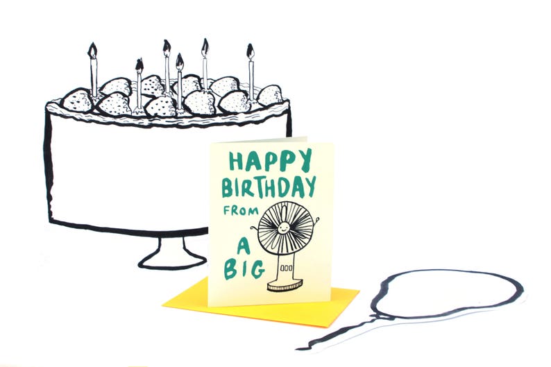 Happy Birthday Big Fan Card - Etsy