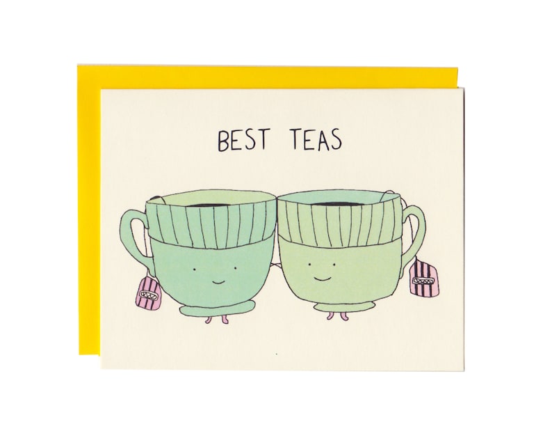 Best Teas Friends Greeting Card - Etsy
