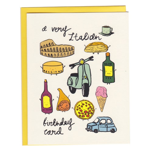 A Very Italian Birthday Card - Etsy
