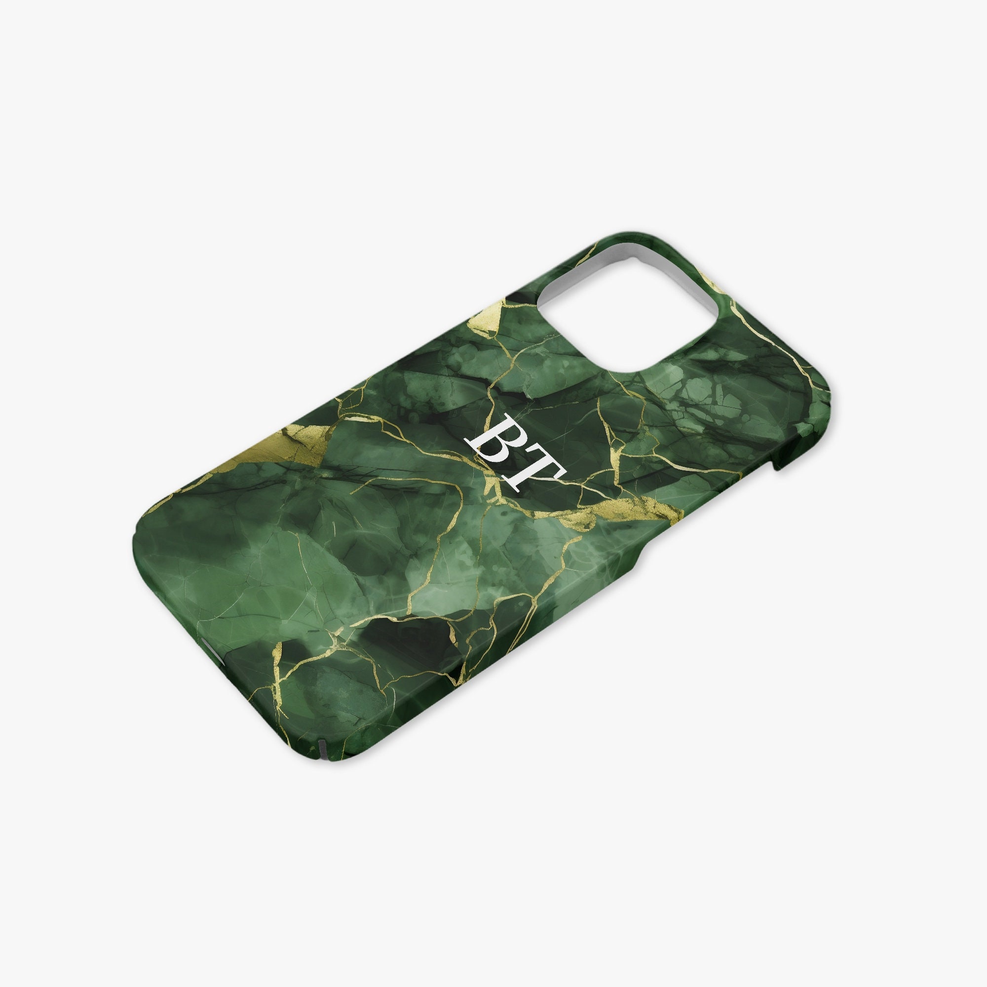 Emerald Green Gold Marble Precious Stone Initial [ Bumper Case Casing ...