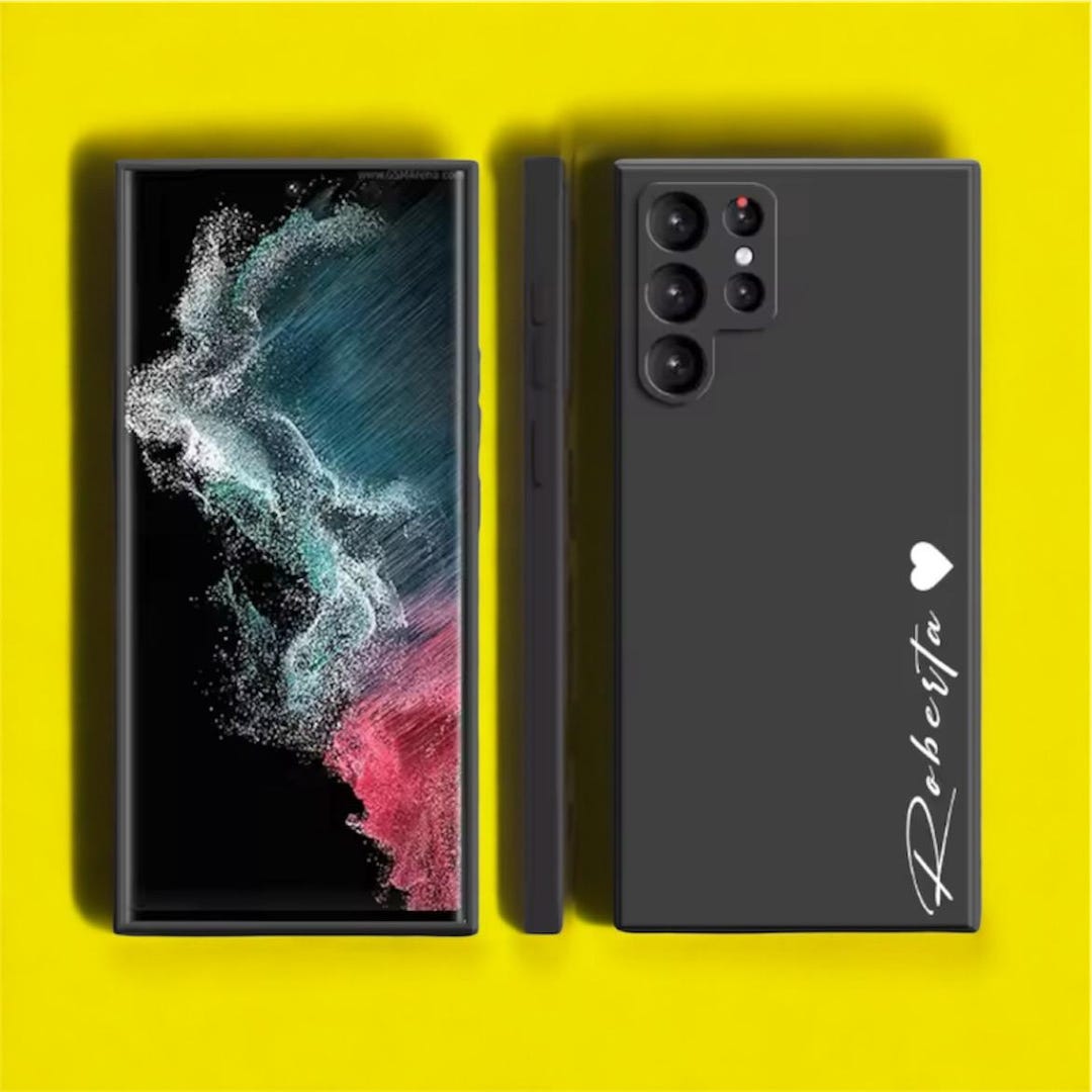 Jet Black Case S24 S23 Ultra 5g Personalised Customized Name Liquid ...