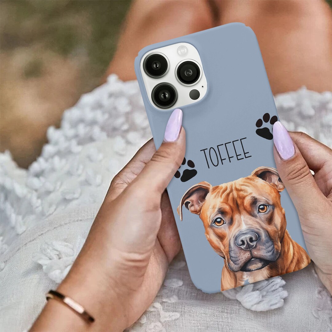 Red Staffordshire Bull Staffy Terrier Dog Design [ Bumper Case Casing ...