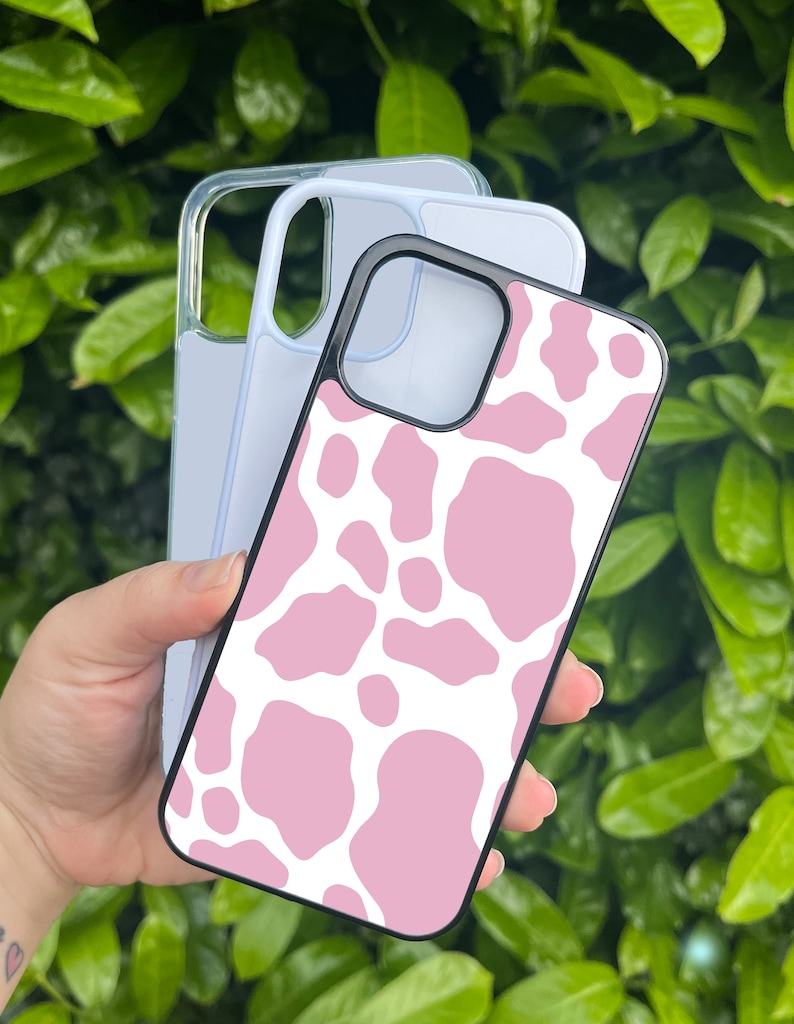 Pink Cow Print Y2K Grip Stand Case Personalized Samsung Galaxy S8 S9 S10 Plus S10e S21 S22 S23 ...