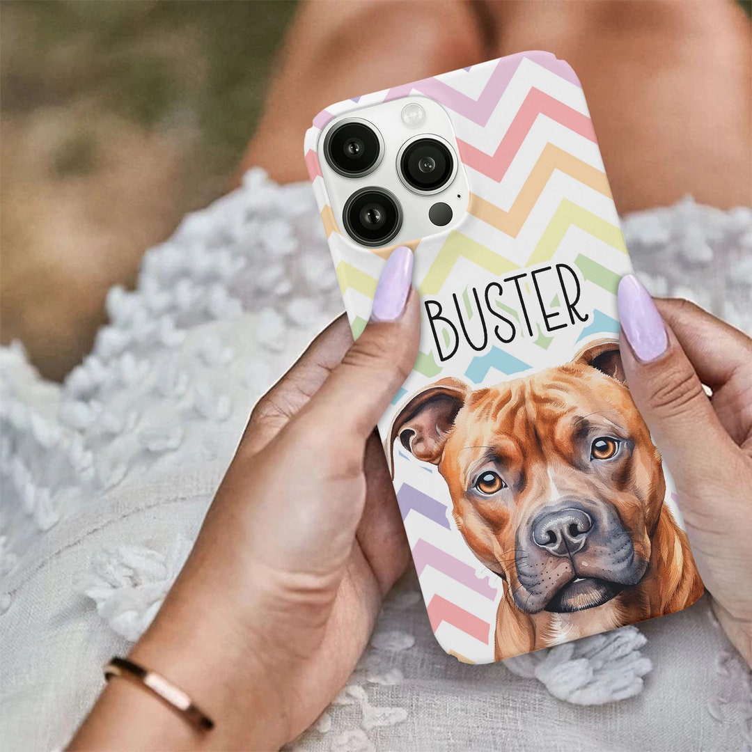 Red Staffordshire Bull Terrier Staffy Dog Rainbow [ Bumper Case Casing ...