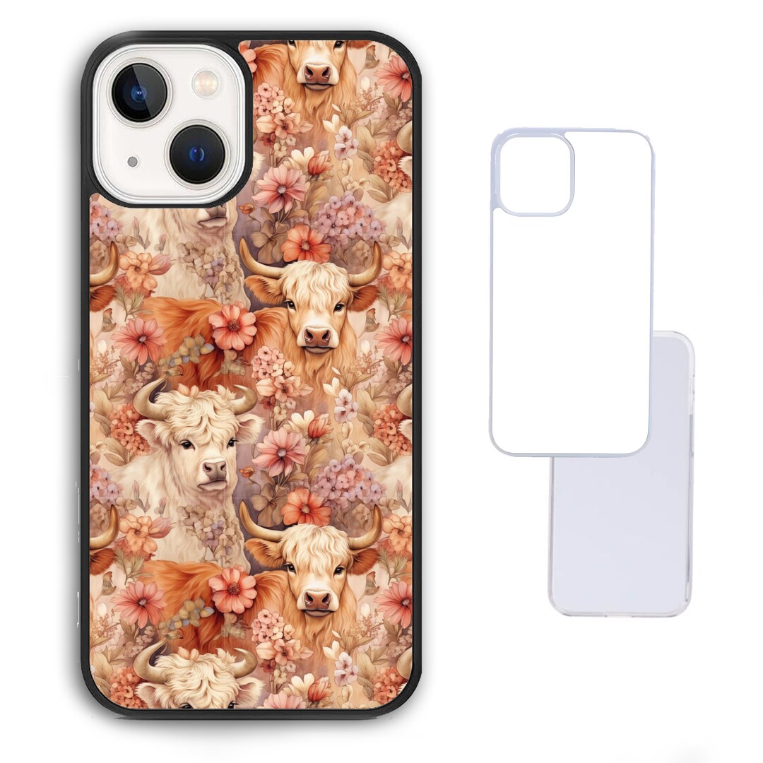 Highland Cow Cattle Brown Moo Rose Hard Case Casing iPhone 6 SE 7 8 XR ...