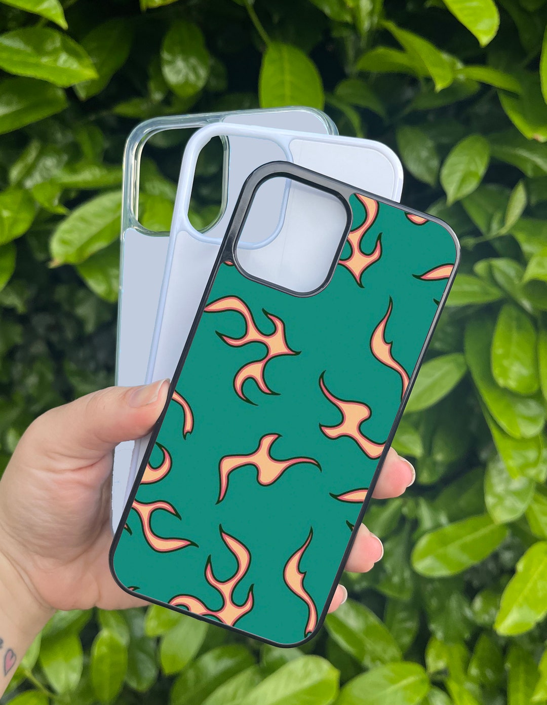 Turquoise Flame Y2K Aesthetic Case Grip iPhone 6 SE 7 8 XR X Plus 11 12 ...