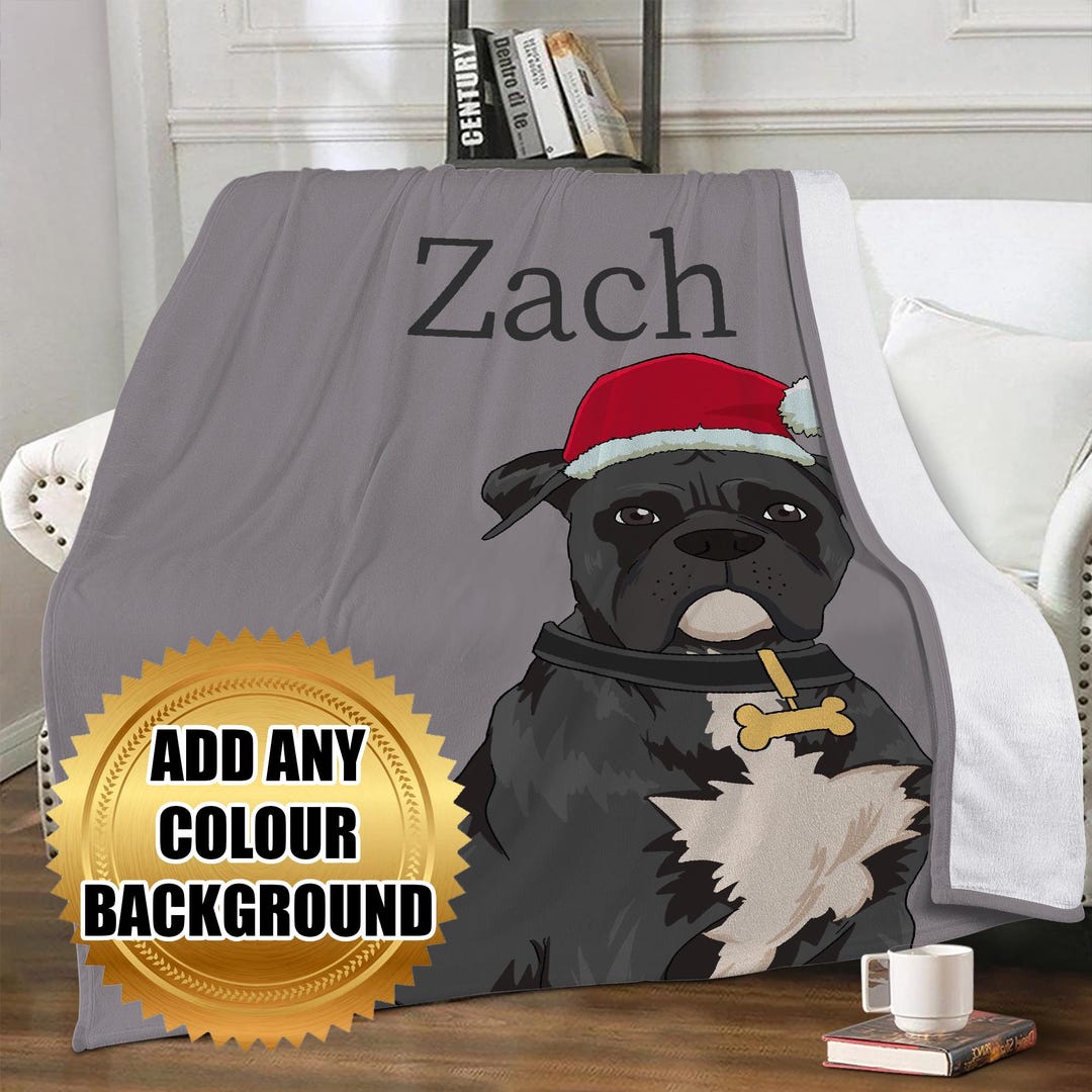 Black Boxer Puppy, Dog Blankets, Personalized Pet Blanket, Custom ...