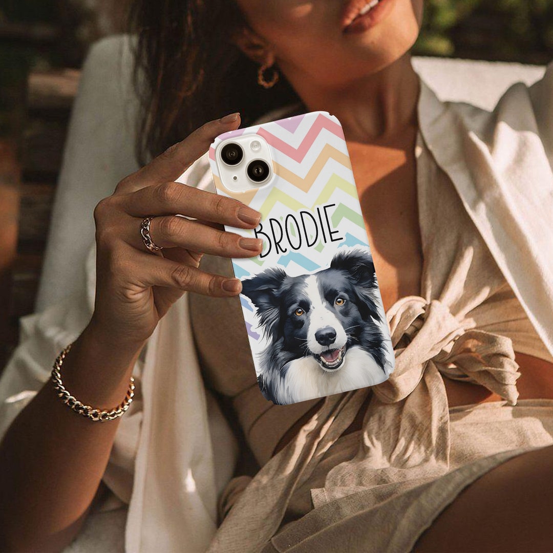 Sheepdog Border Collie Dog Lover Rainbow Zig Zag [ Bumper Case Casing ...