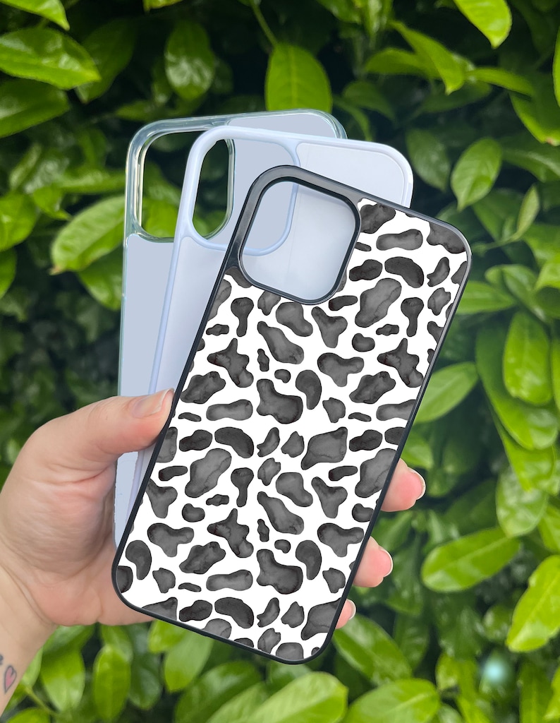 Black Cow Print Y2K Grip Stand Case Personalized Samsung Galaxy S8 S9 S10 Plus S10e S21 S22 S23 ...