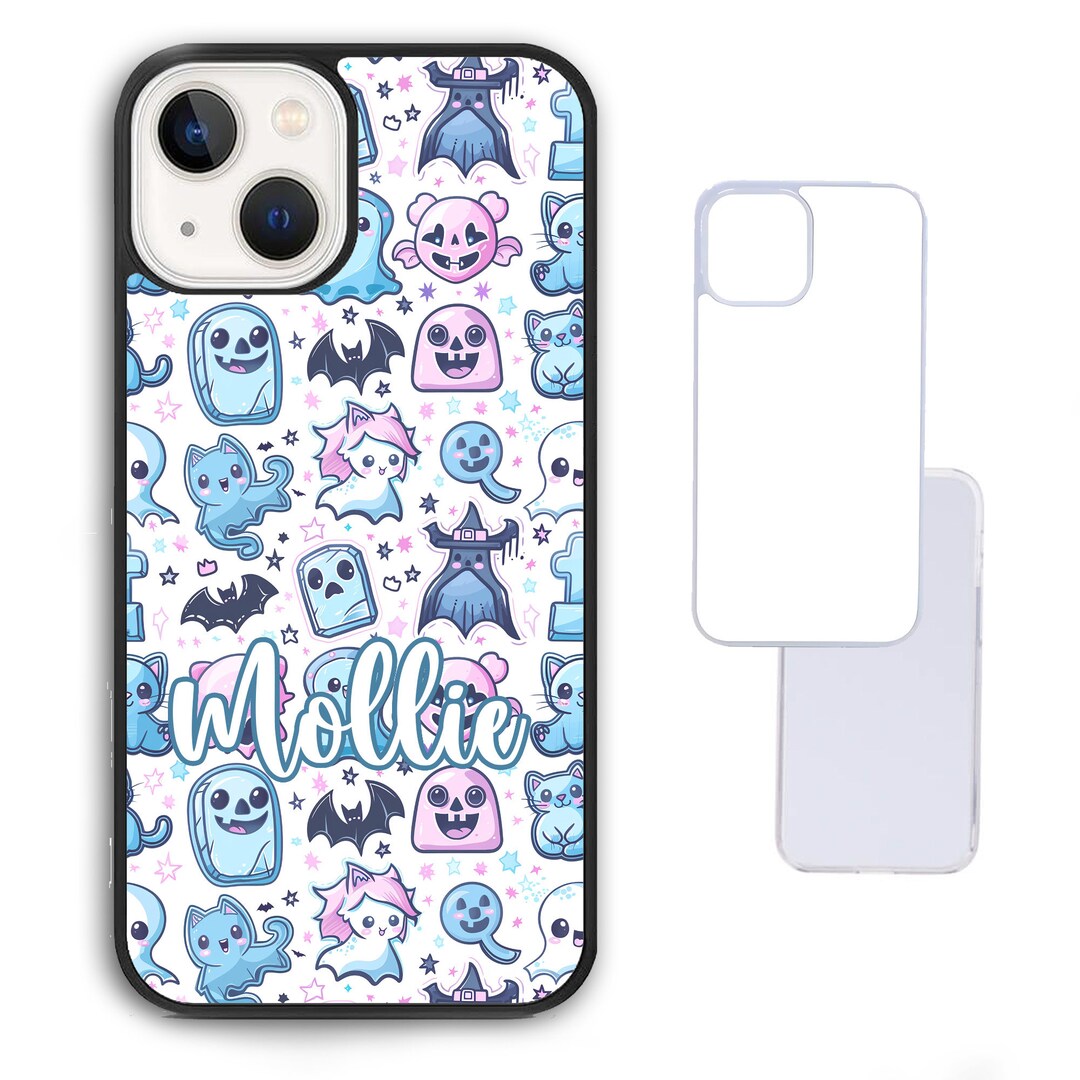 Pastel Goth Spooky Ghost Blue Bat Hard Case Casing Samsung Galaxy S8 S9 ...