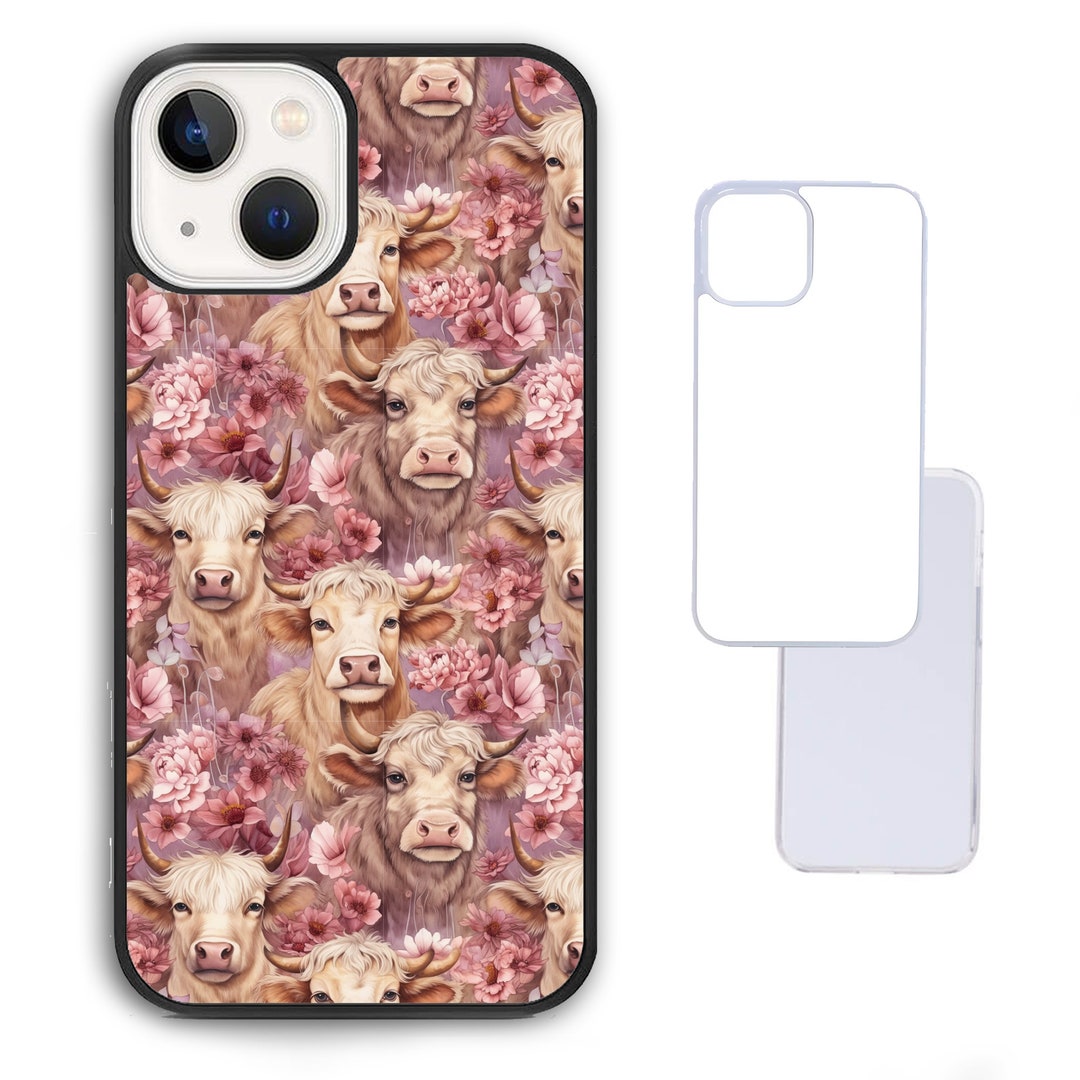 Lilac Highland Cow Coo Flower Hard Case Casing Samsung Galaxy S8 S9 S10 ...