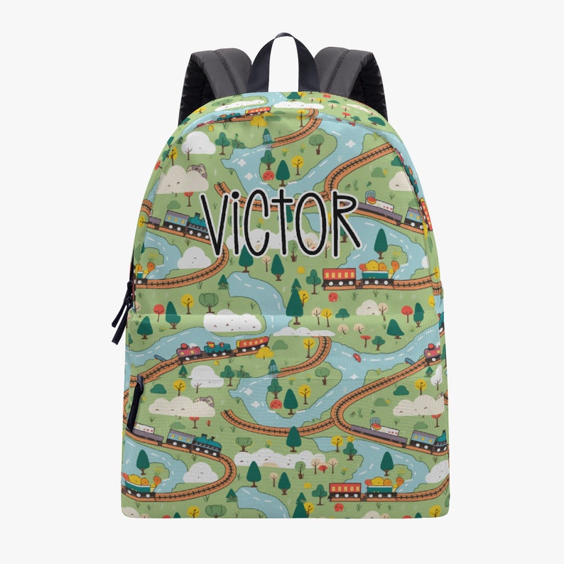 Cartoon Tree Train Trains Track Line Railway Mini Backpack Back Pack ...